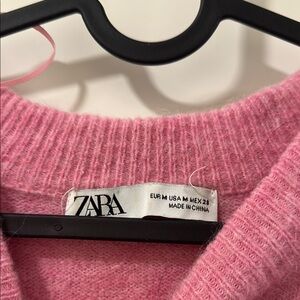 Zara | Sweaters | Zara Pink Crewneck Sweater Plush Relaxed Fit | Poshmark